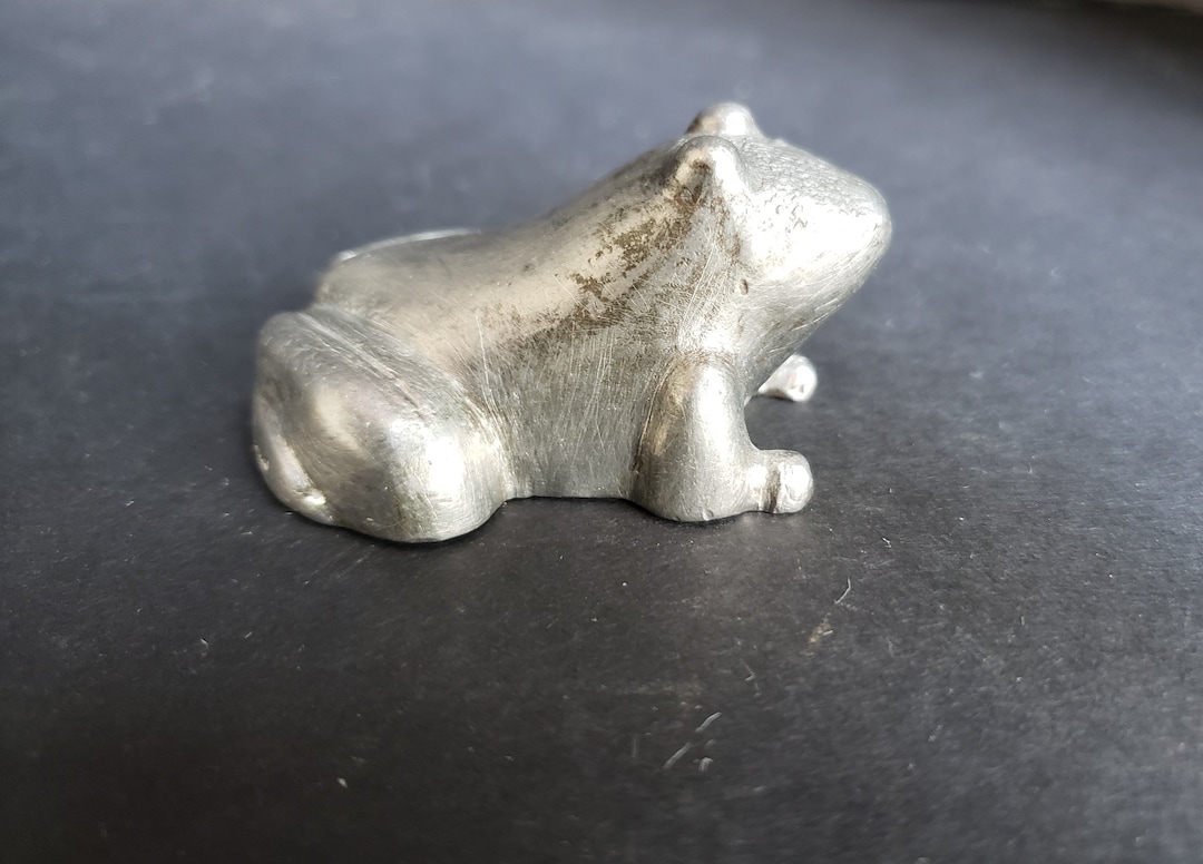 Silver Metal Frog Figurine or Paperweight by Alva - Heavy - Etsy