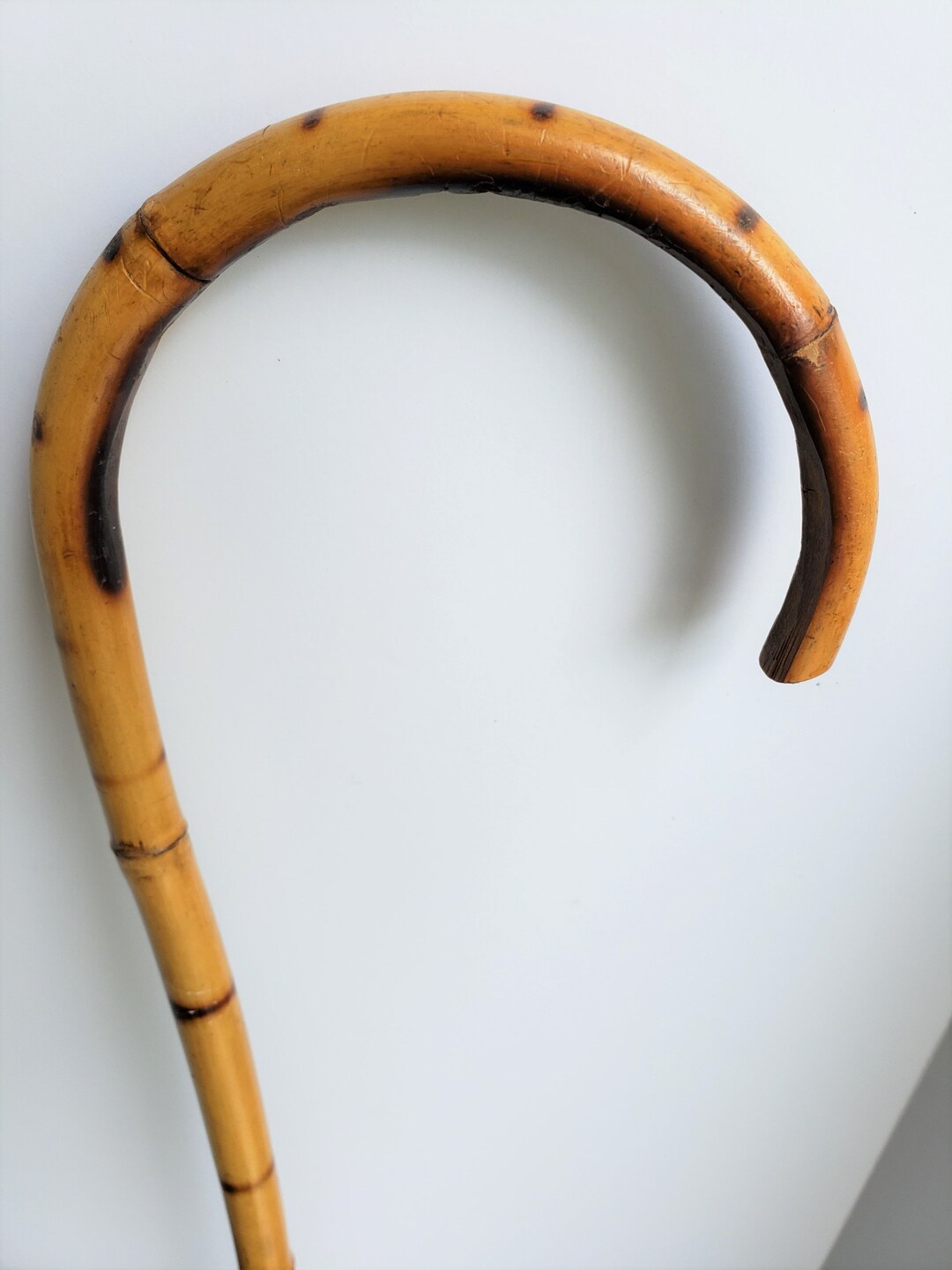 Vintage Bamboo Carnival Barker's Cane With Metal Tip Marked Japan Fedex ...