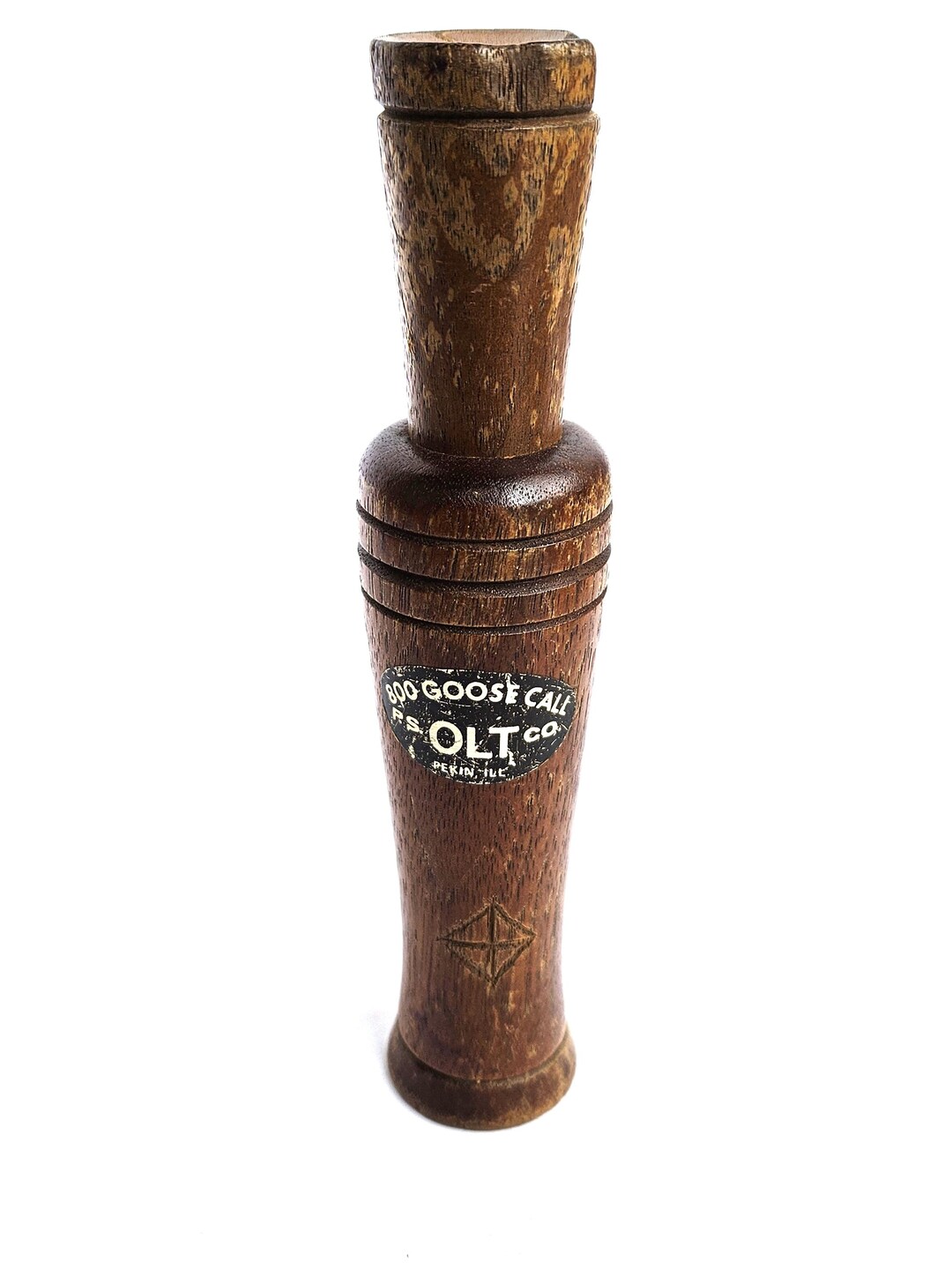 Vintage Wood Goose Call by 800 P.S. Olt Co Pekin IL - Rim Chip- Works ...