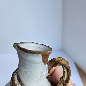 Miniature Pottery Pitcher or Vase With Pressed Details - Artist Signed ...