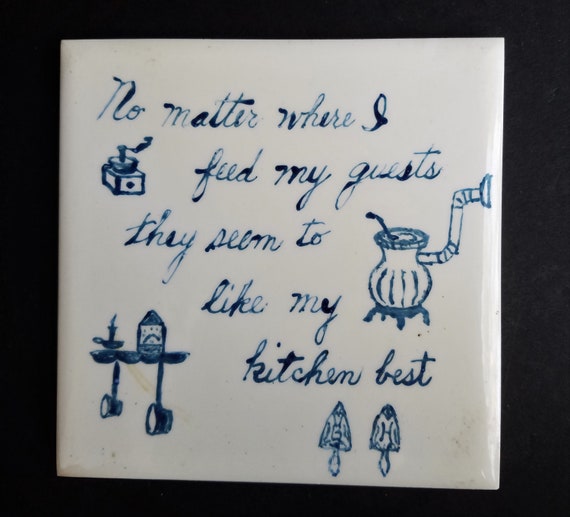 Simple Painted Message Tile Feed My Guests Seem to Like My - Etsy