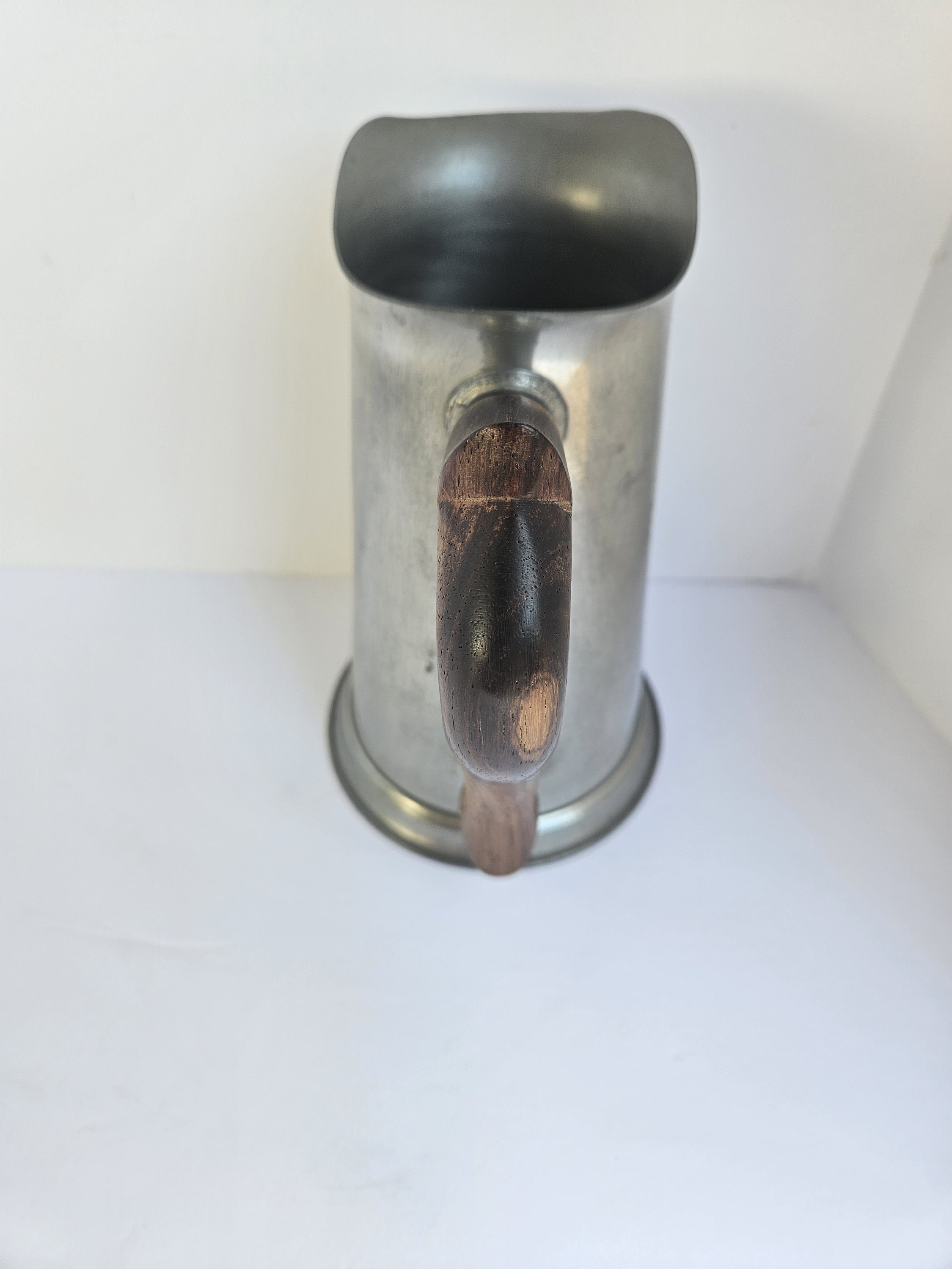 Stieff Pewter Tankard or Stein Like Pitcher With Curvy Wood Handle - Etsy