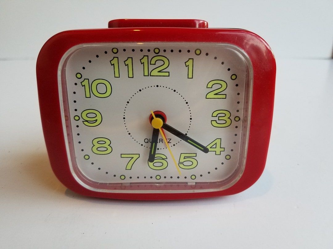 Retro Red Plastic Battery Operated Alarm Clock - Etsy
