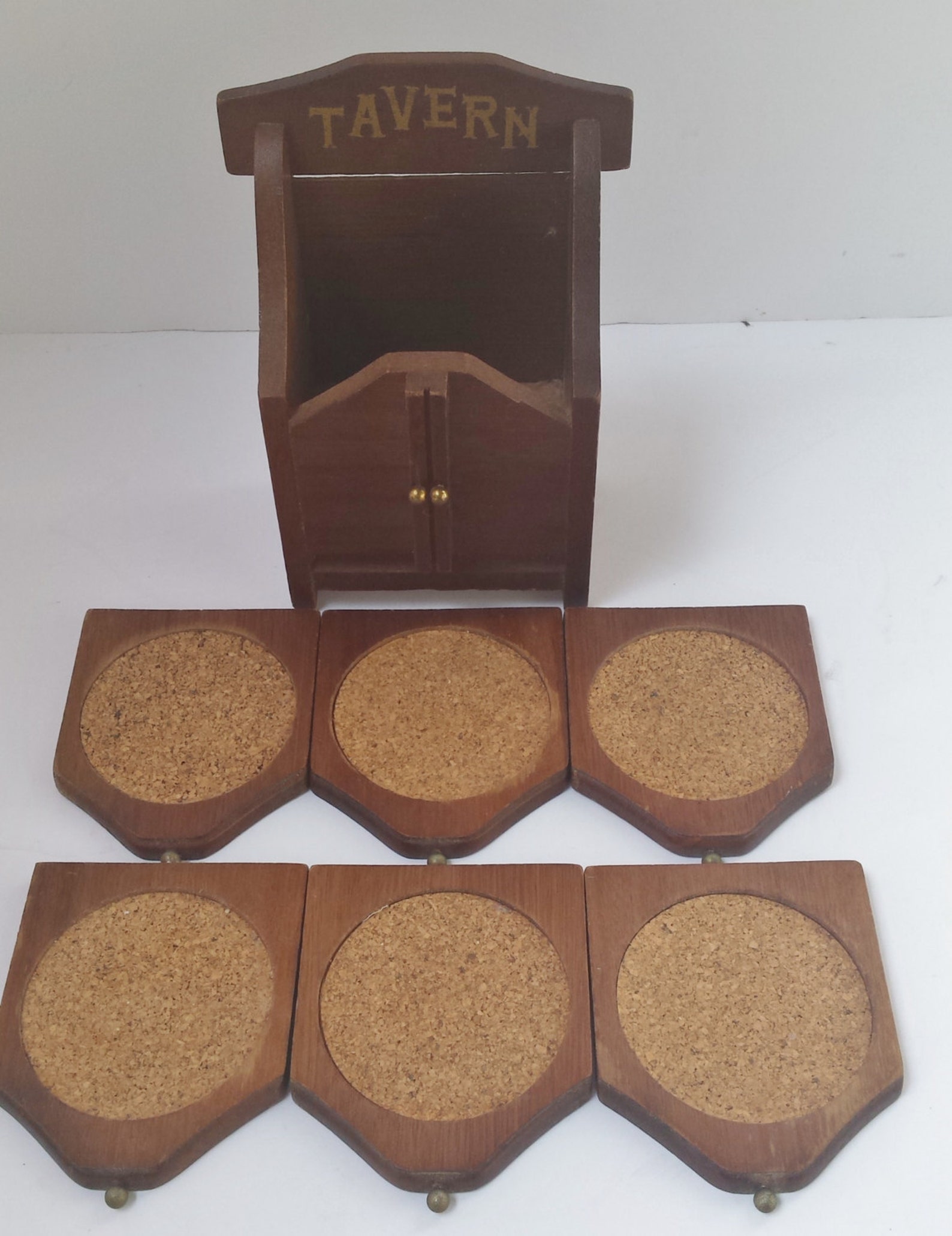Vintage Set of Six Tavern Coaster Set by Kimco | Etsy