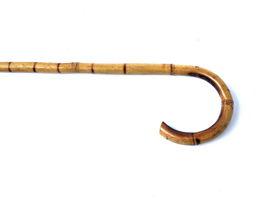 Vintage Bamboo Cane With Burn Rings and Metal Tip - Use USPS Ground ...