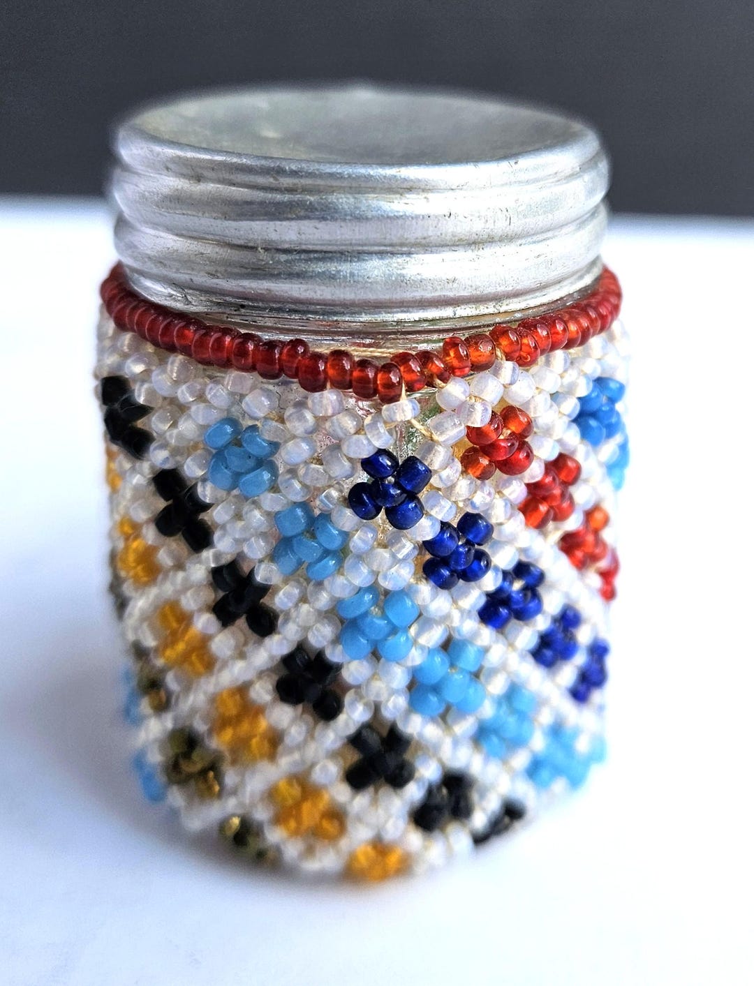 Small Jar or Bottle With Sewn Seed Bead Exterior - Etsy