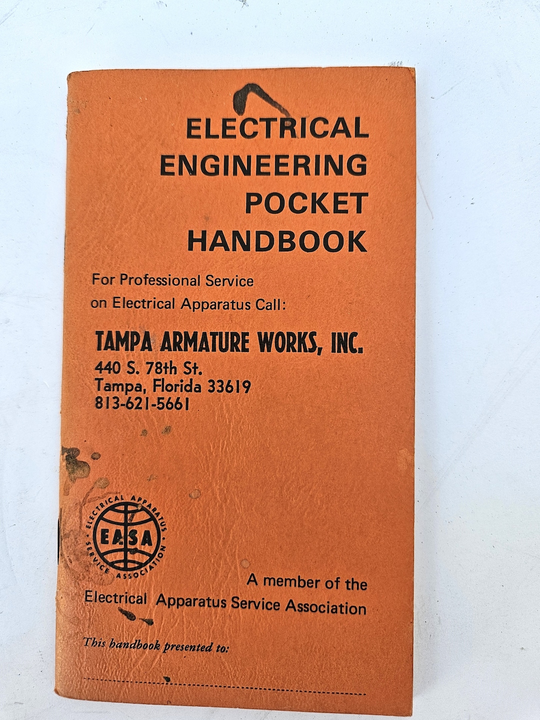 Vintage Electrical Engineering Pocket Handbook - Tampa Armature Works ...