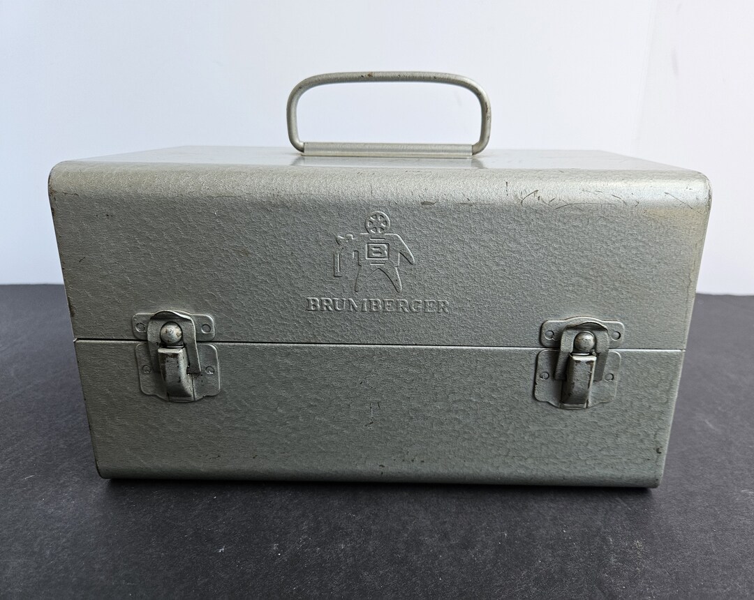 Vintage Sturdy Gray Film Reel Box With Metal Handle by Brumberger - Etsy