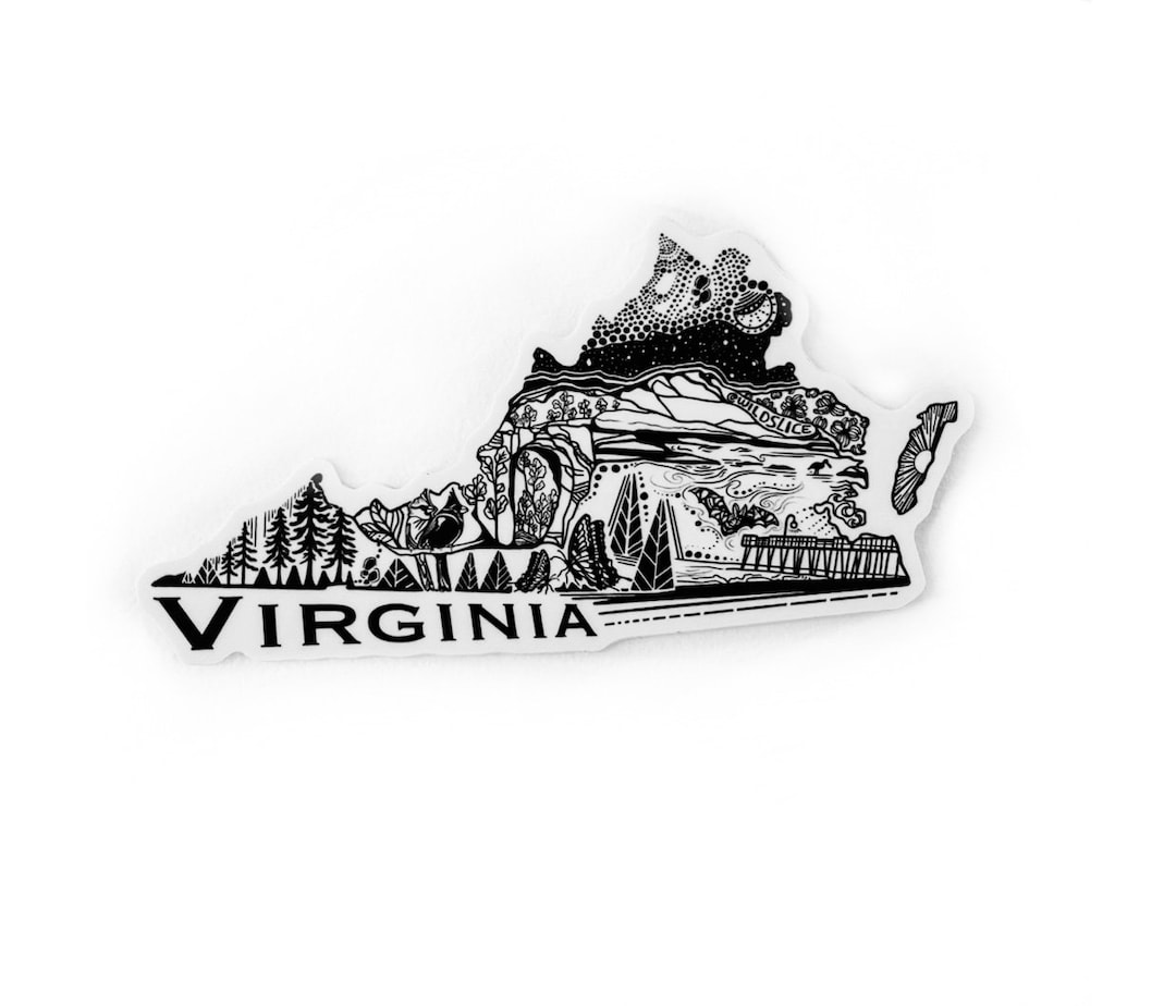 Virginia 4” State Sticker Decal Bumper Sticker - Etsy