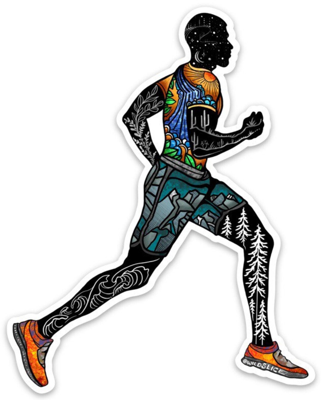 Runner Guy 4" Weatherproof and Durable, Outdoor Sticker, Running, Trail ...