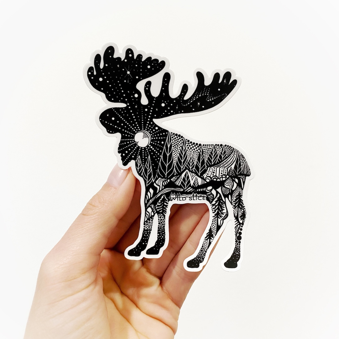 Moose Sticker 4" Weatherproof and Durable, Outdoor Sticker, Travel ...