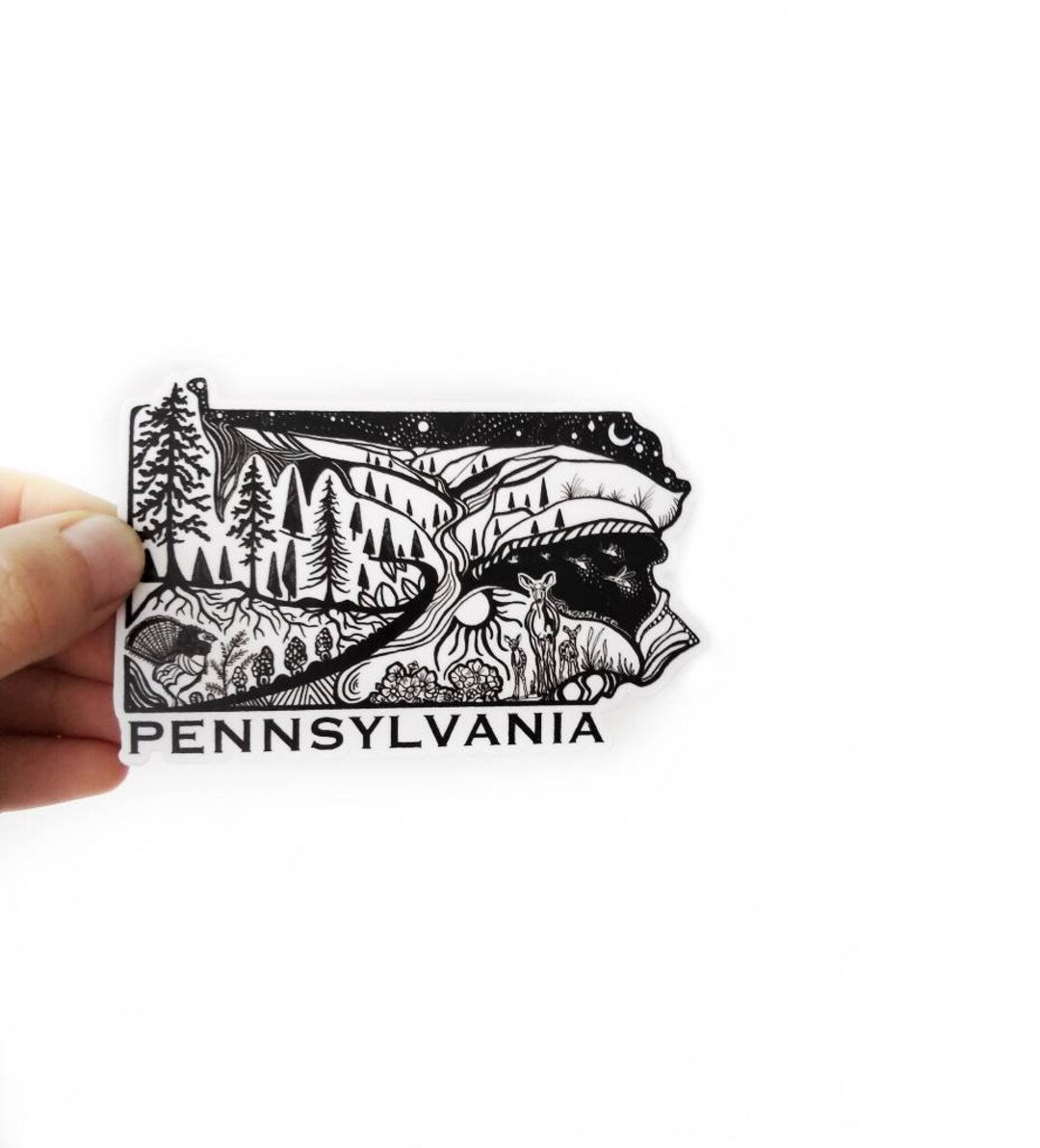Pennsylvania State Sticker 4" Weatherproof and Durable, Outdoor Sticker ...