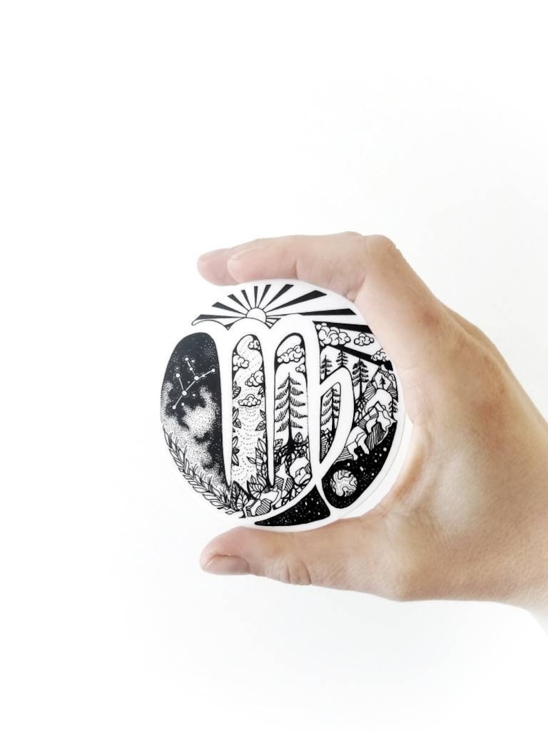 Virgo Zodiac Stickers 3" Vinyl Weatherproof and Durable - Etsy