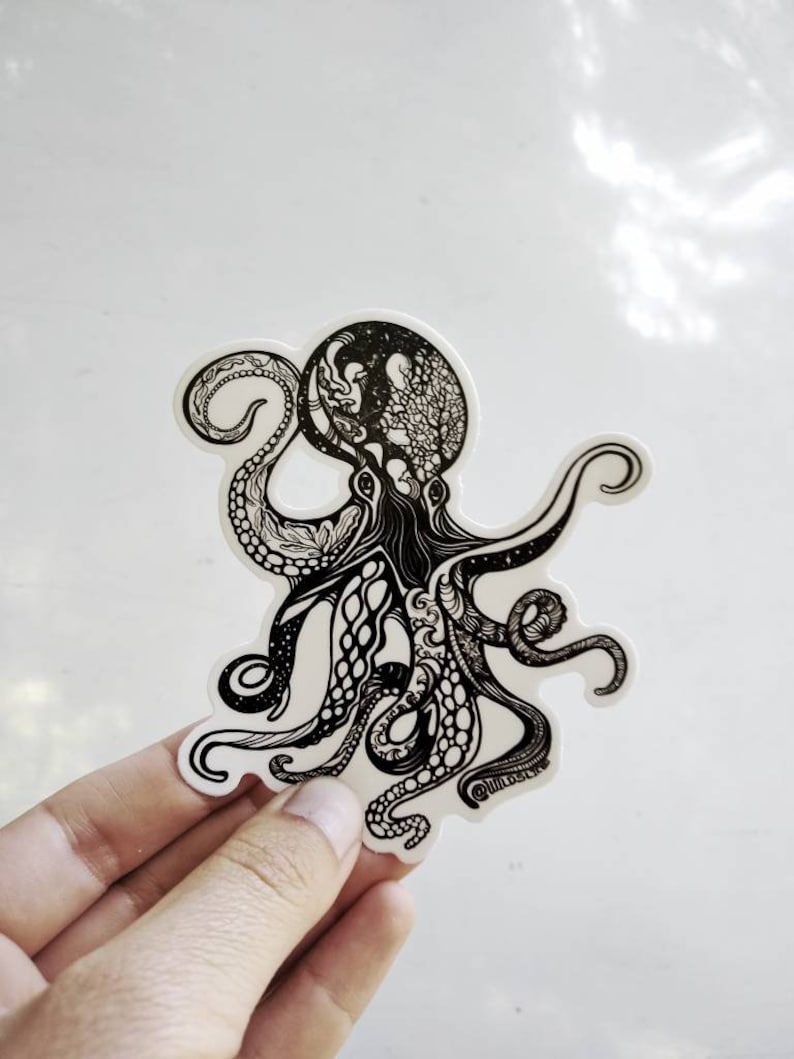 Poseidon the Octopus Sticker 4" Weatherproof and Durable, Outdoor ...