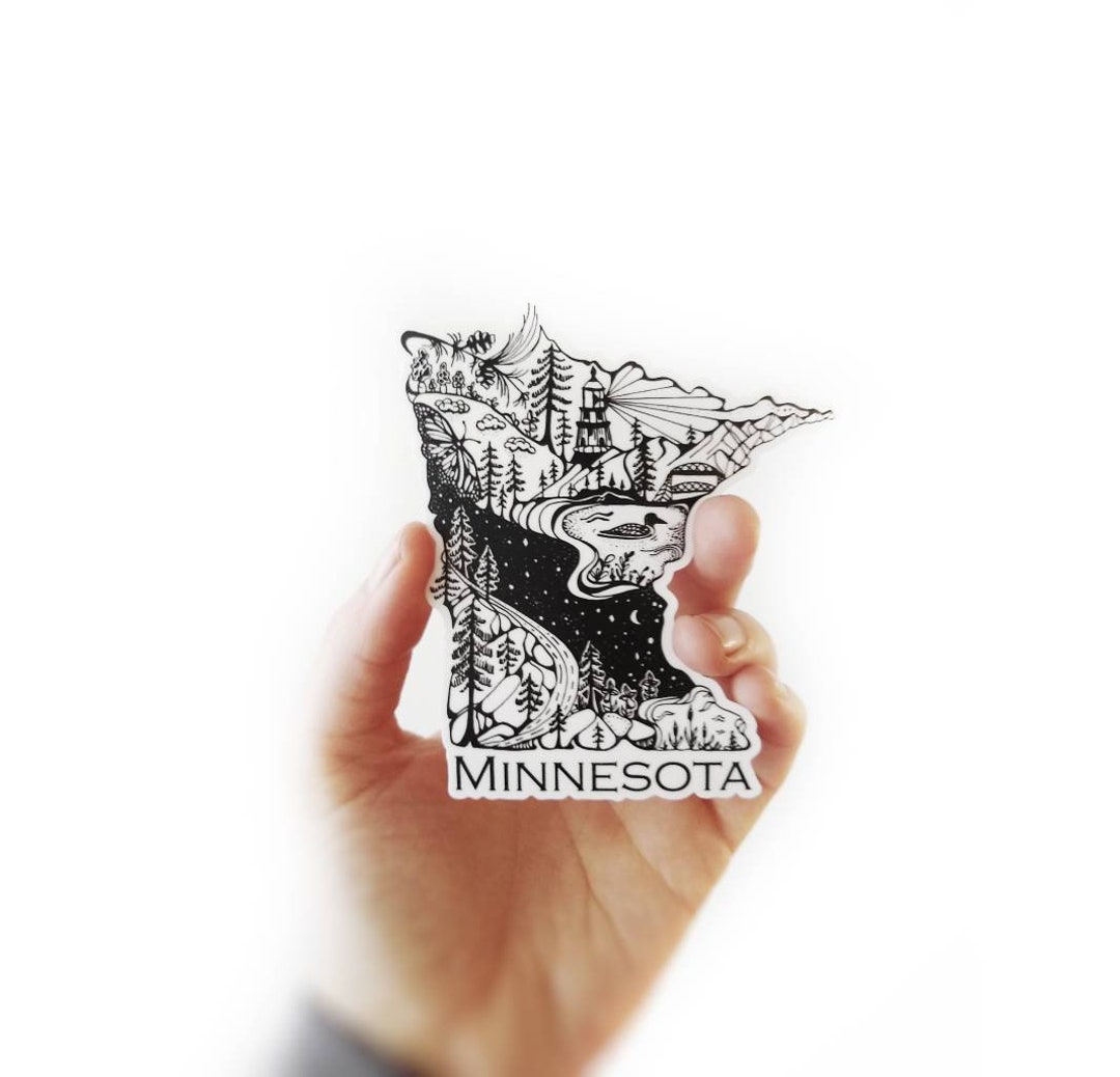 Minnesota State 4" Weatherproof and Durable, Outdoor Sticker, Travel ...