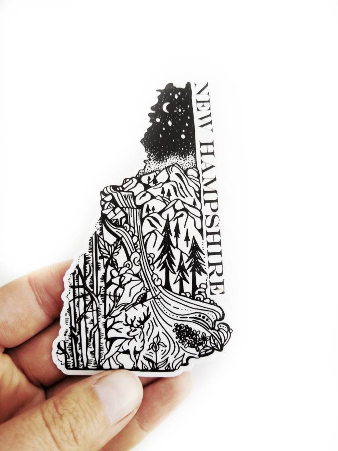 New Hampshire Bumper Sticker 4" Weatherproof and Durable, Outdoor ...