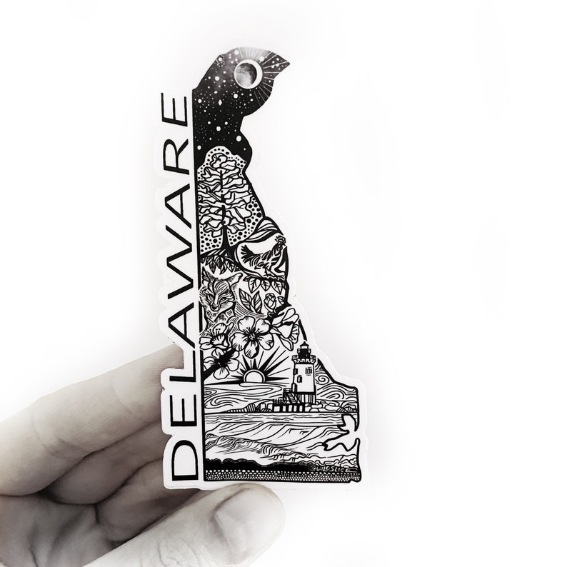 Delaware State 4” Stickers DE Weatherproof Vinyl and Super Durable - Etsy