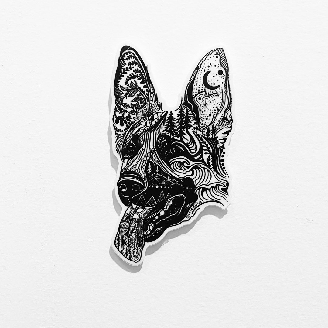 German Shepard, GSD Dog Sticker, Wild Slice, Vinyl Decal, Dog Sticker ...