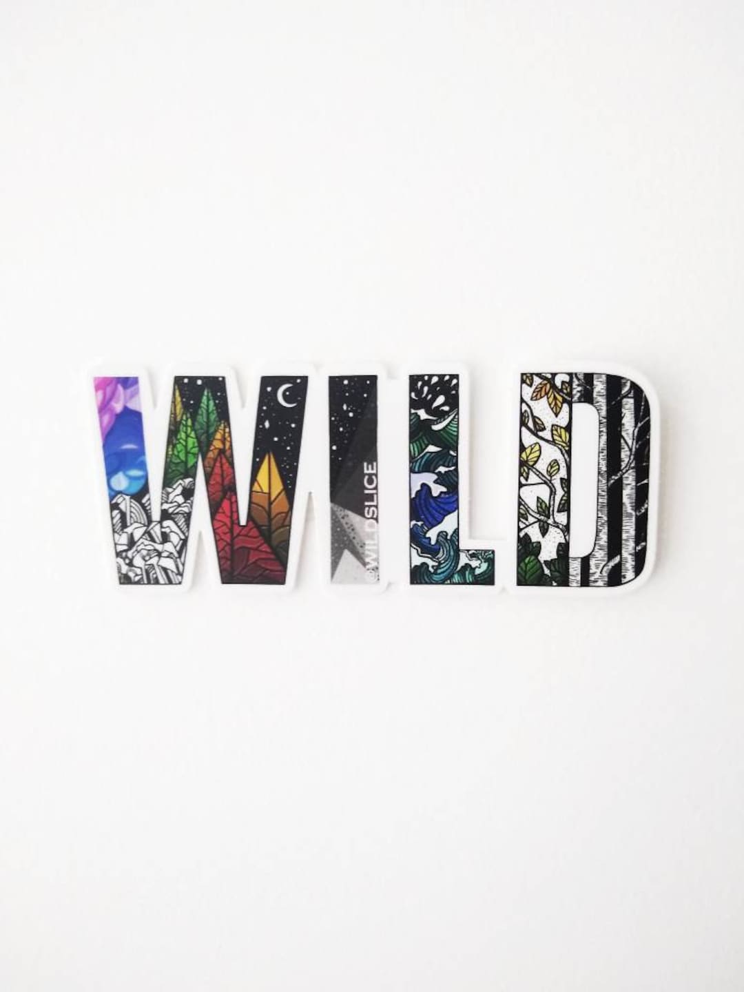 WILD Stickers, Mountains, Waves, Galaxy Sticker 4 Weatherproof and ...