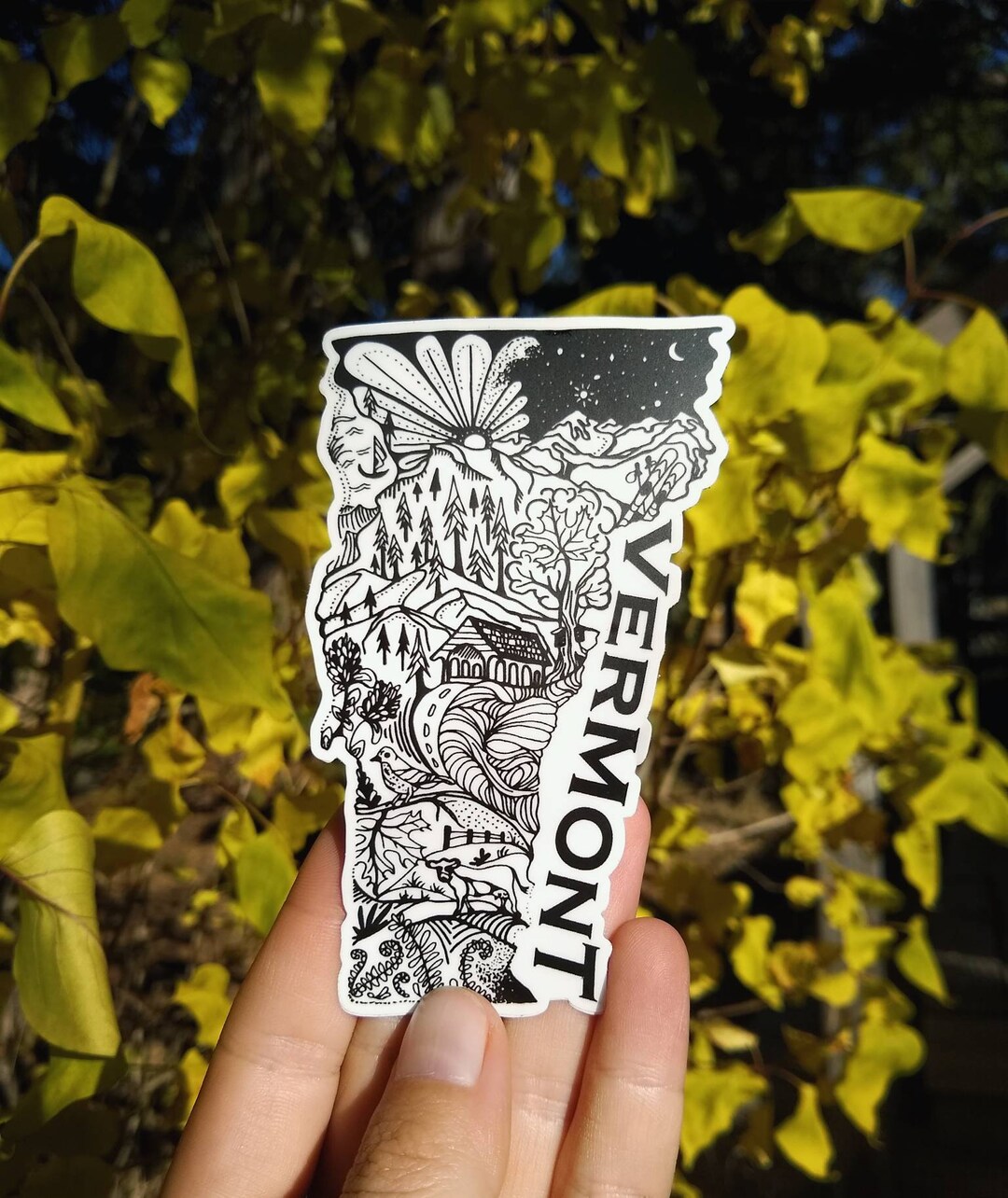 Vermont State 4" Weatherproof and Durable, Outdoor Sticker, Travel ...