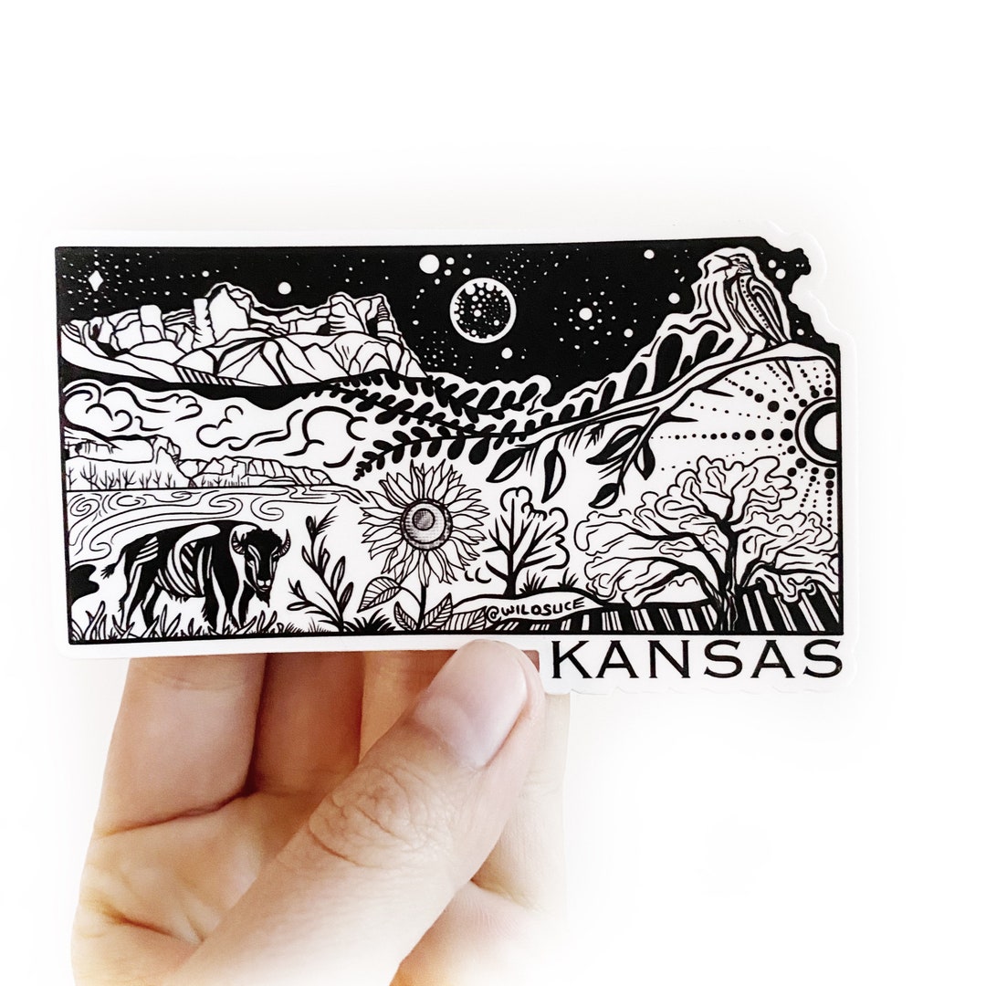 Kansas State Sticker 4 Weatherproof and Durable, Outdoor Sticker ...