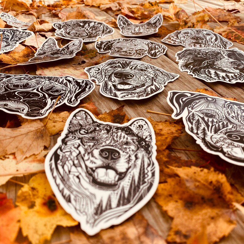 Husky/siberian Husky Dog Sticker Wild Slice Vinyl Decal Dog - Etsy