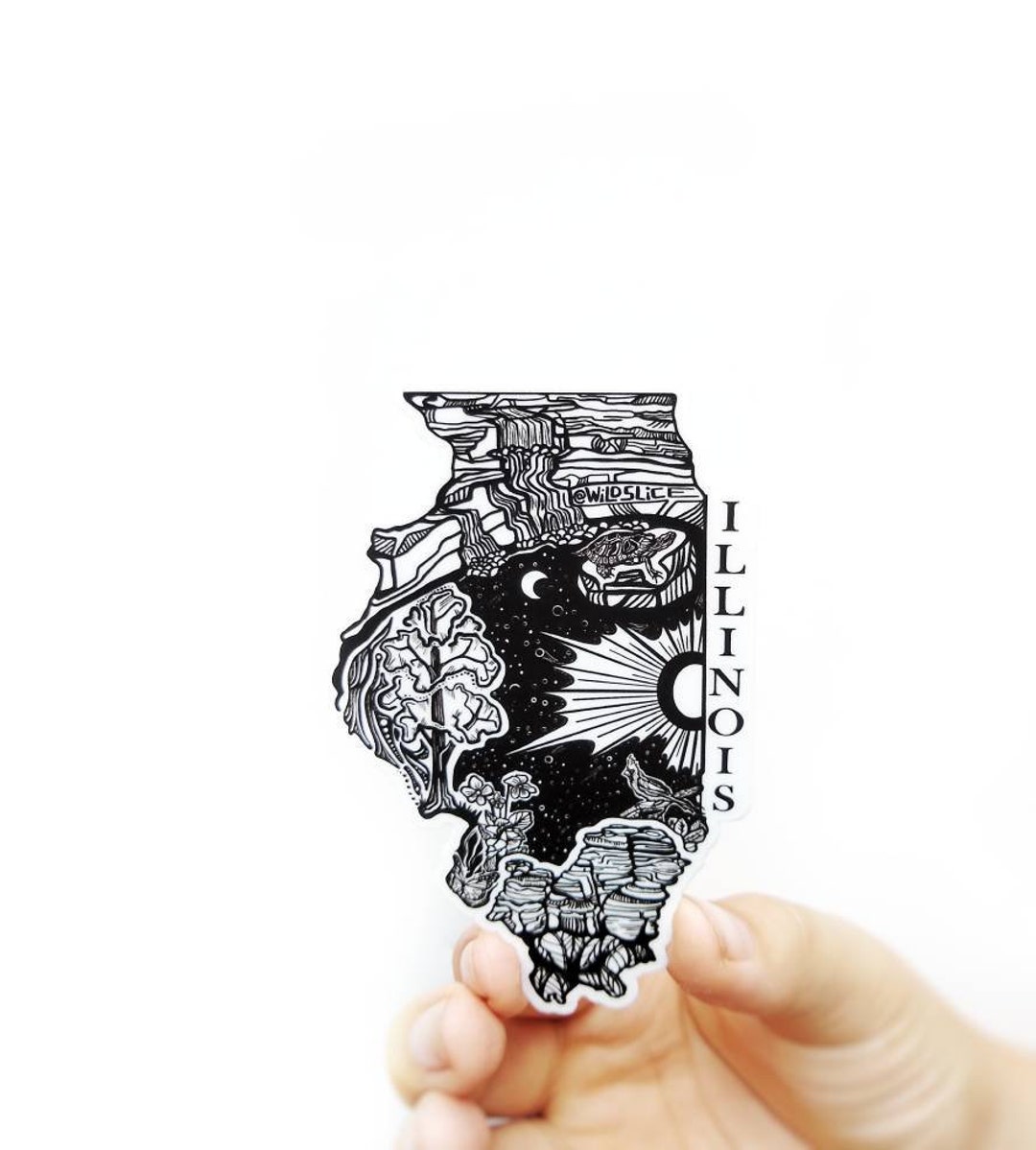 Illinois Stickers 4" Weatherproof and Durable, Outdoor Sticker, Travel ...