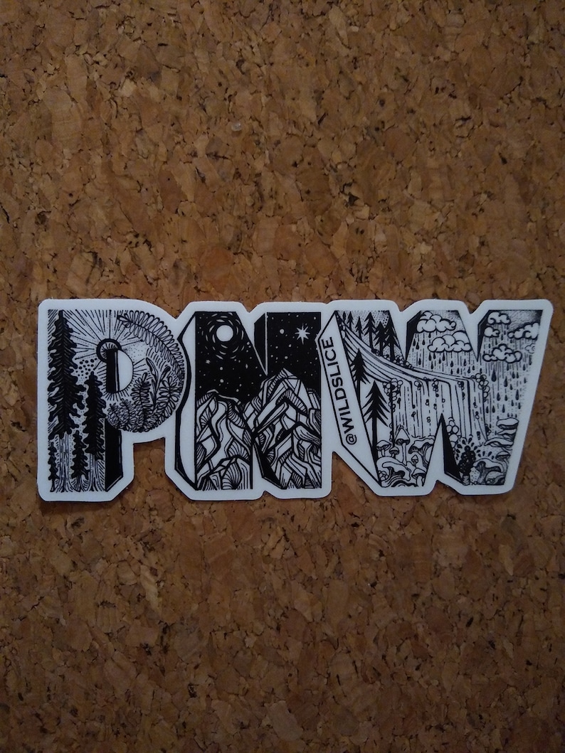 PNW, Pacific Northwest 4" Weatherproof and Durable, Outdoor Sticker ...