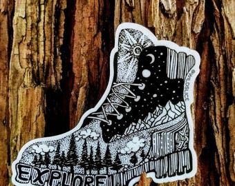 Hiking Boot Sticker 3 Weatherproof and Durable Outdoor | Etsy