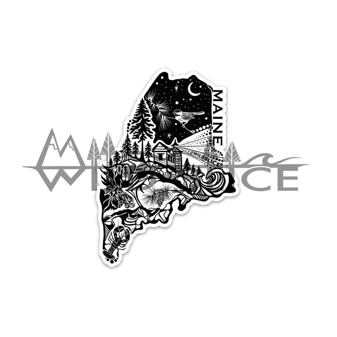 Maine State Sticker 4" Weatherproof and Durable, Outdoor Sticker ...