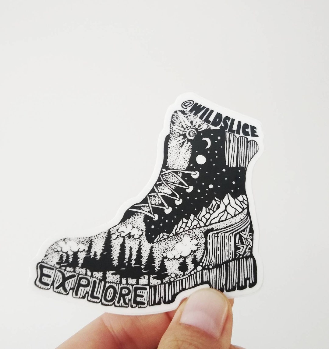 Hiking Boot Sticker 3" Weatherproof and Durable, Outdoor Sticker ...