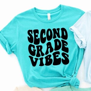 Second Grade Vibes Shirt | 2nd Grade Back to School Happy Groovy Tie ...