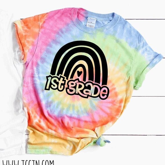 Tie Dye School Grade Shirt First Day of School Tops Rainbow - Etsy