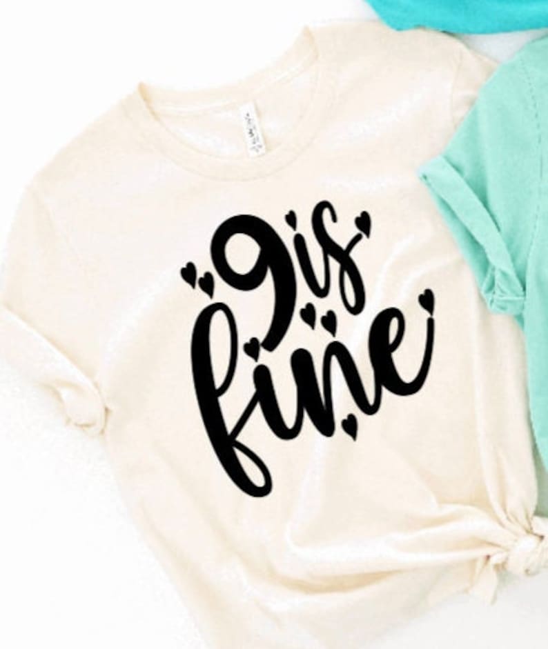9 is Fine Shirt With Heart Accents Girl's Birthday Tie - Etsy