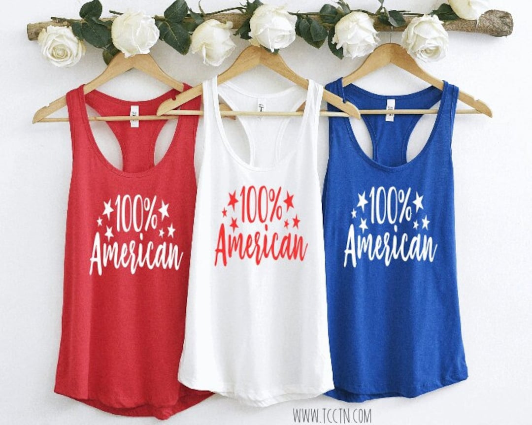 100 Percent American Tank Top Ladies Adult Racerback Tank - Etsy.de