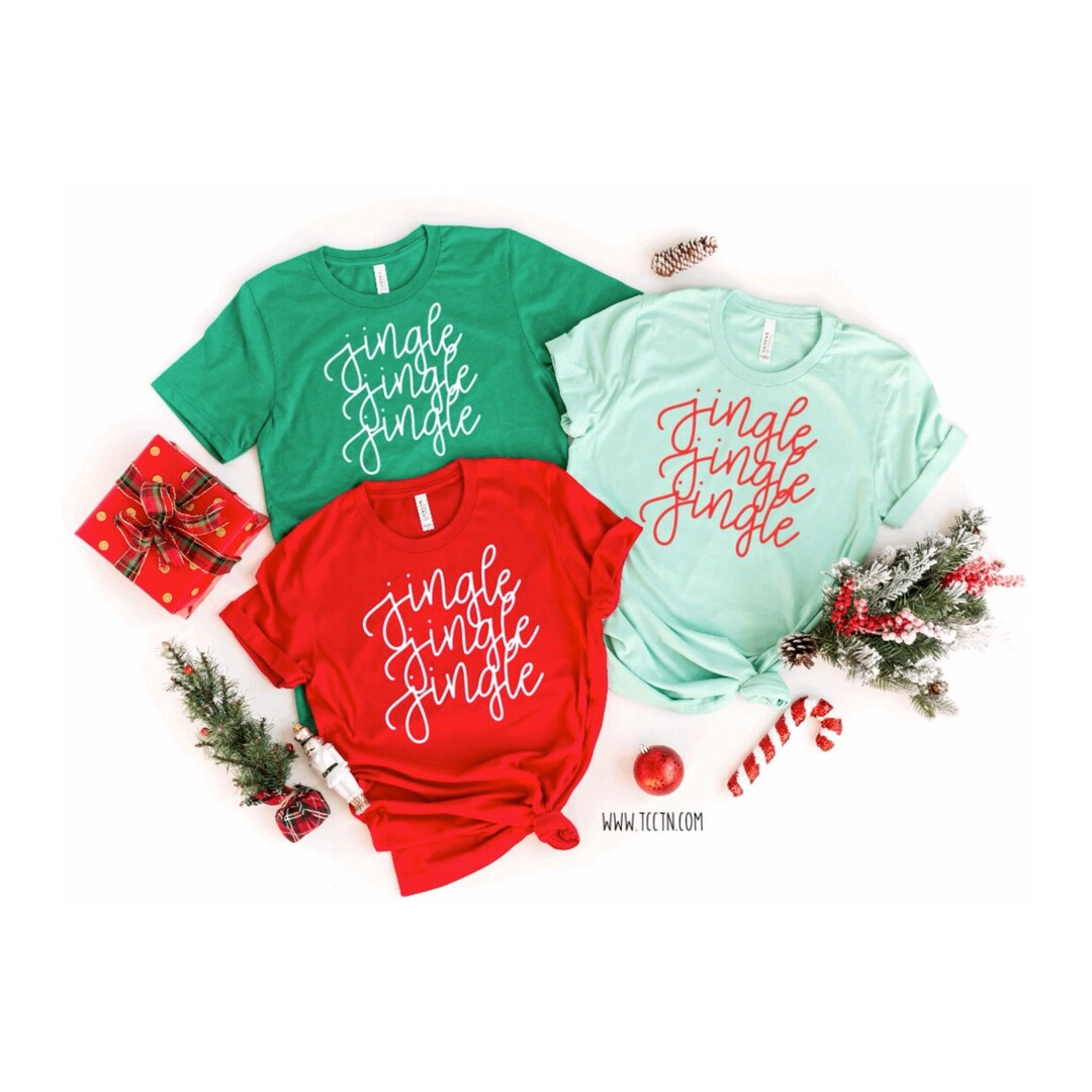 Jingle Jingle Jingle Shirt Red Green or Mint Christmas Winter Holiday ...