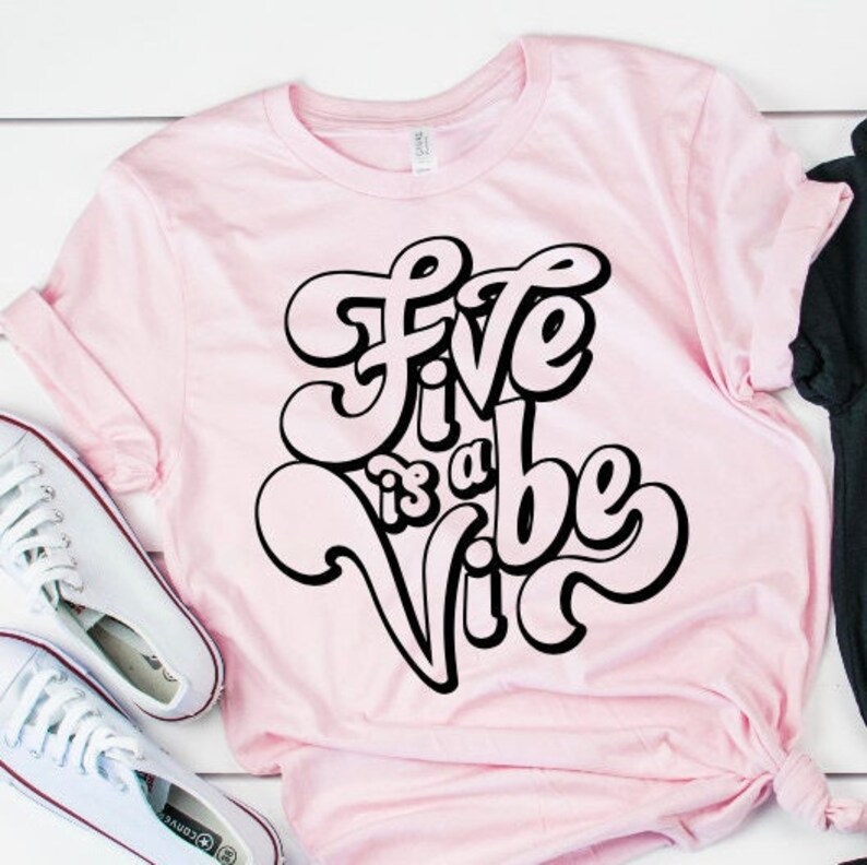 Five is a Vibe Shirt Girl's Birthday Tie Dye Solid Color - Etsy