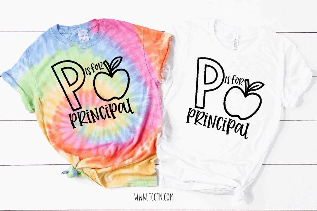 P is for Principal Tie Dye Shirt - Back to School Outfit - Etsy