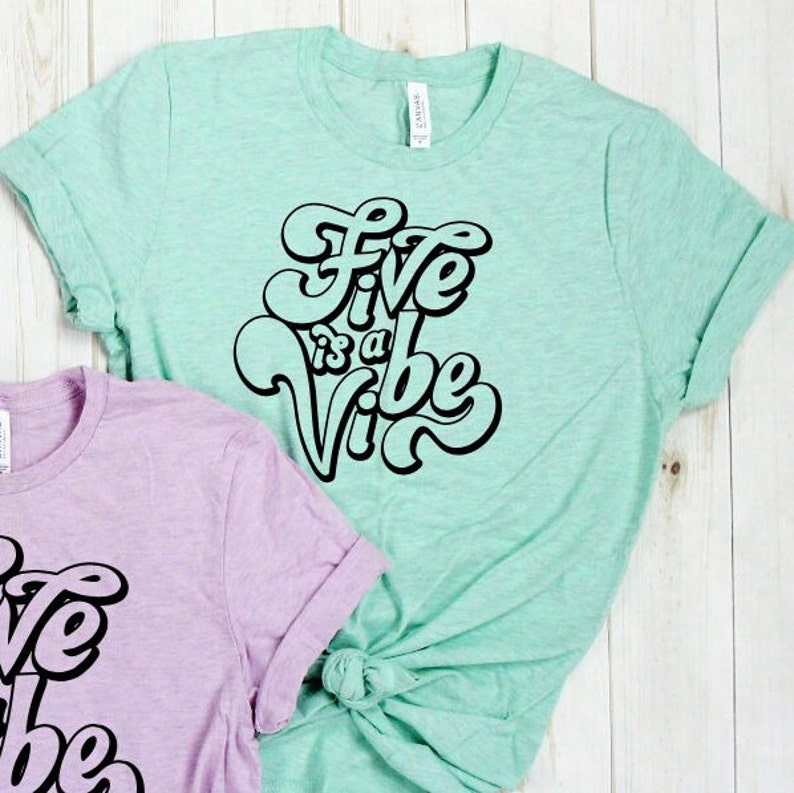 Five is a Vibe Shirt Girl's Birthday Tie Dye Solid Color - Etsy