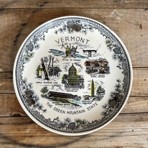 Vintage VERMONT State Souvenir Porcelain Plate Retro Travel Memorabilia ...