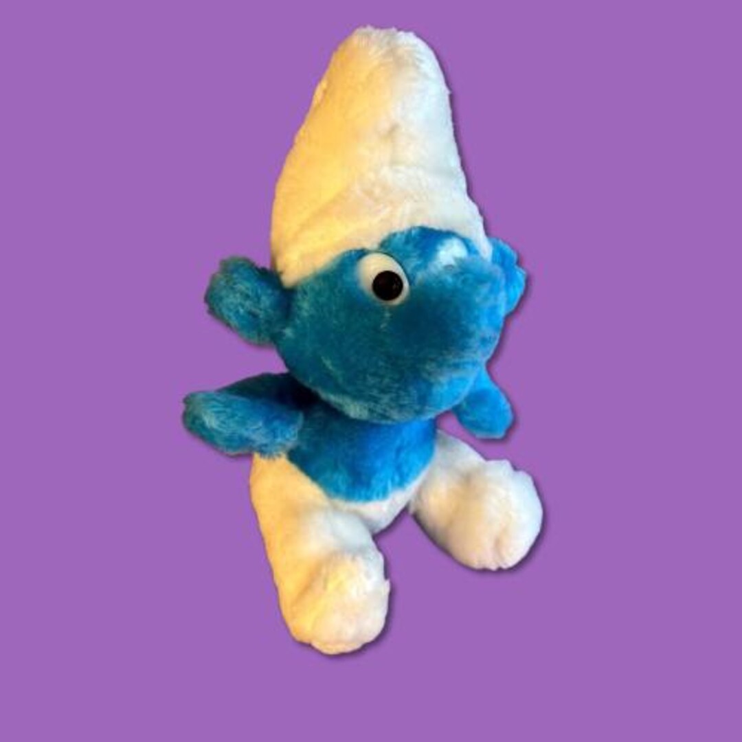 Vintage 1980 Peyo Smurf Plush - Classic Blue Cartoon Character Stuffed ...