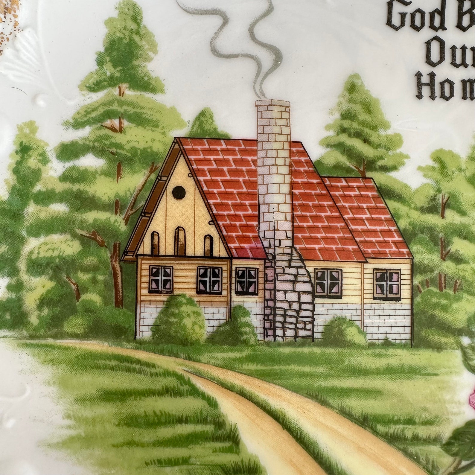 Vintage House Blessing Plate Shabby Chic Farmhouse Cottage Core Wall ...