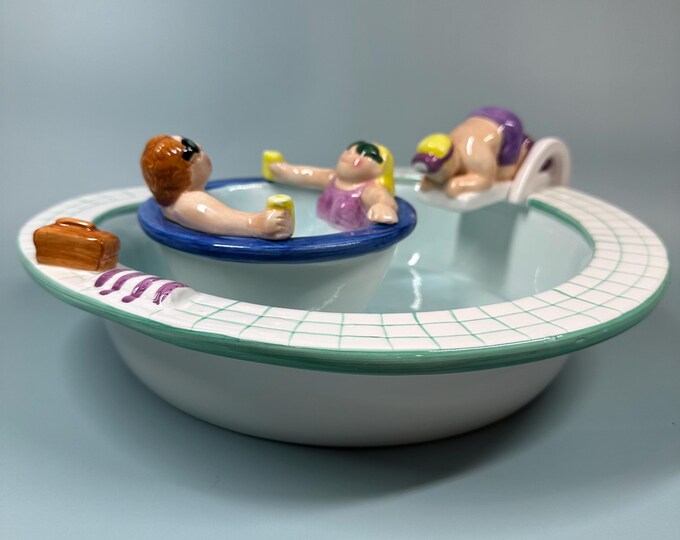 LOTUS POOL BOWL 90's Pool Chip and Dip Bowl Set - Etsy