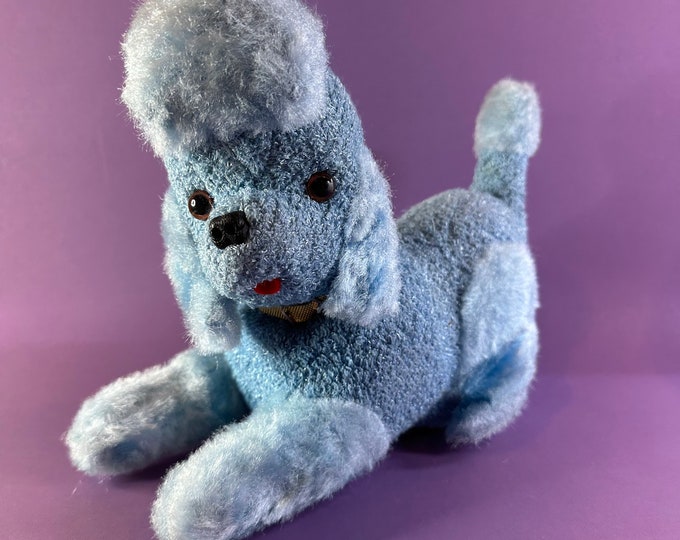 Vintage Blue Poodle Stuffed Animal Radio - Nuvox Model: PR-606 - Made ...