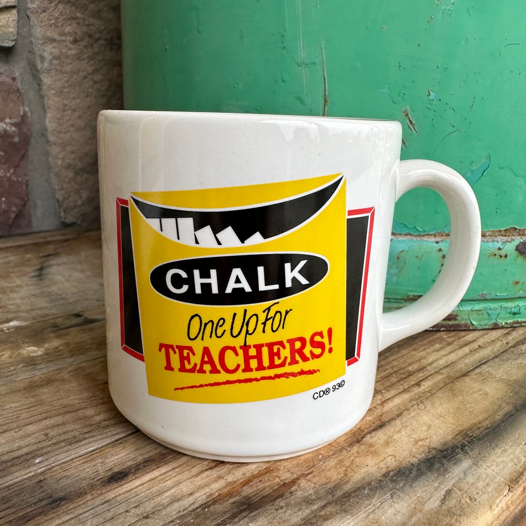 Vintage Chalk One up for Teachers Mug, 1993 Retro Teacher Mug - Etsy