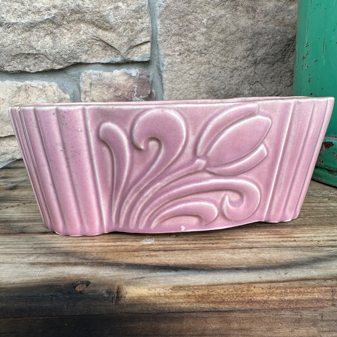 Vintage Mauve Pink Tulip Pottery Planter - Brush Pottery 402 ...