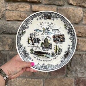 Vintage VERMONT State Souvenir Porcelain Plate Retro Travel Memorabilia ...