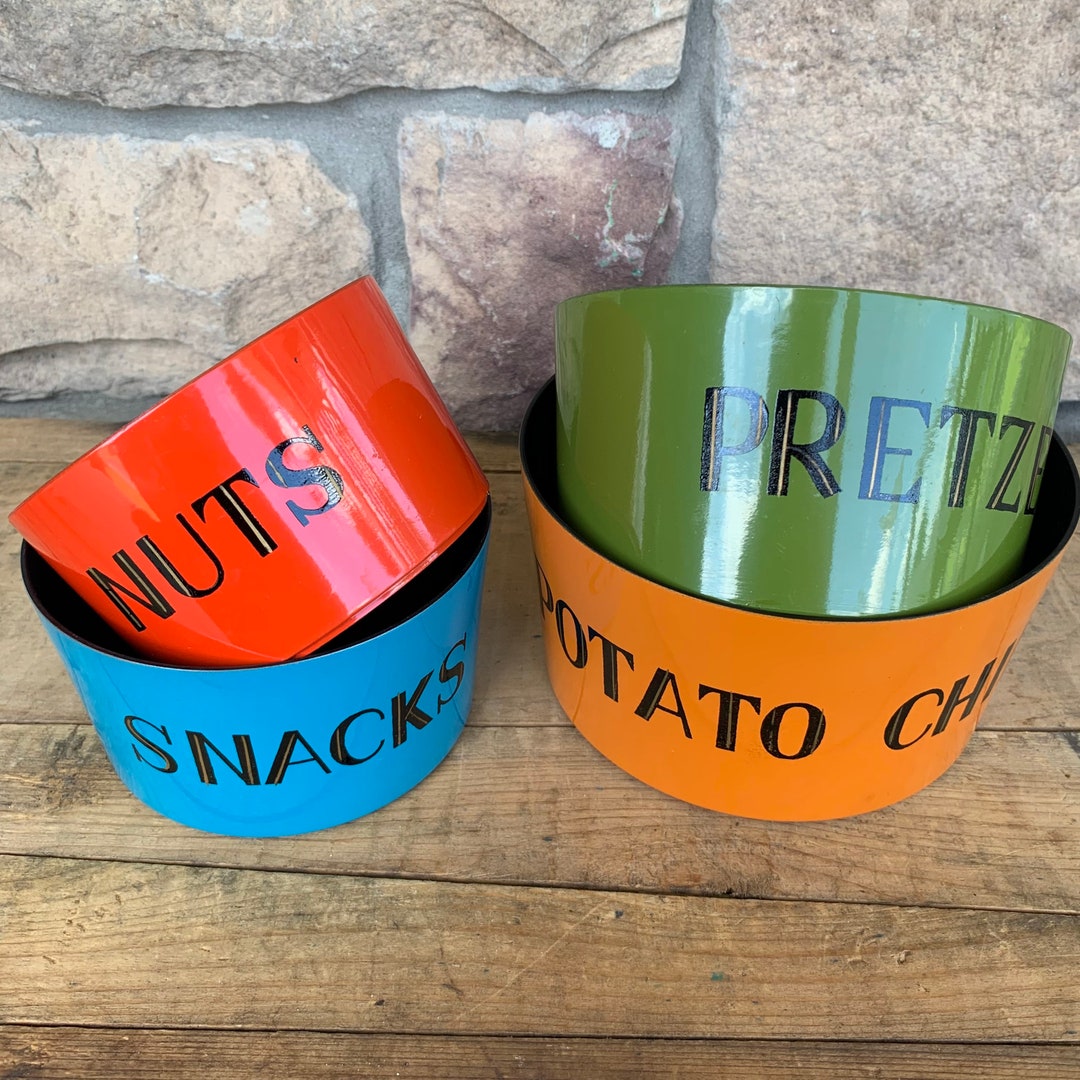 Mid Century Colorful Party Snack Bowl Set, Nesting or Stackable Set - Etsy