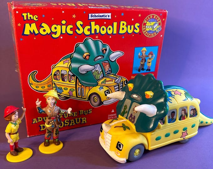Vintage Magic School Bus Dinosaur Adventure Bus Toy With Box | Ms ...
