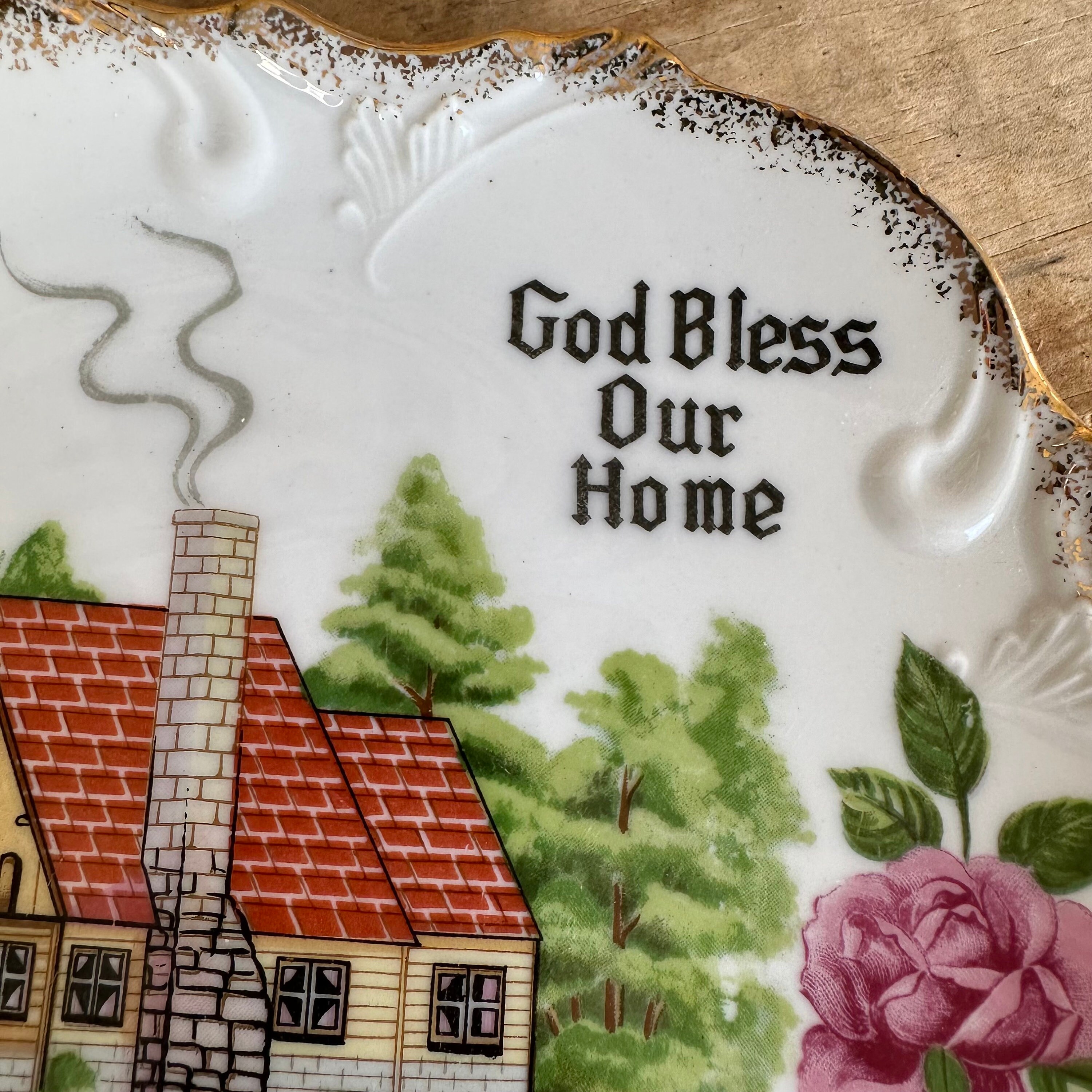Vintage House Blessing Plate Shabby Chic Farmhouse Cottage Core Wall ...